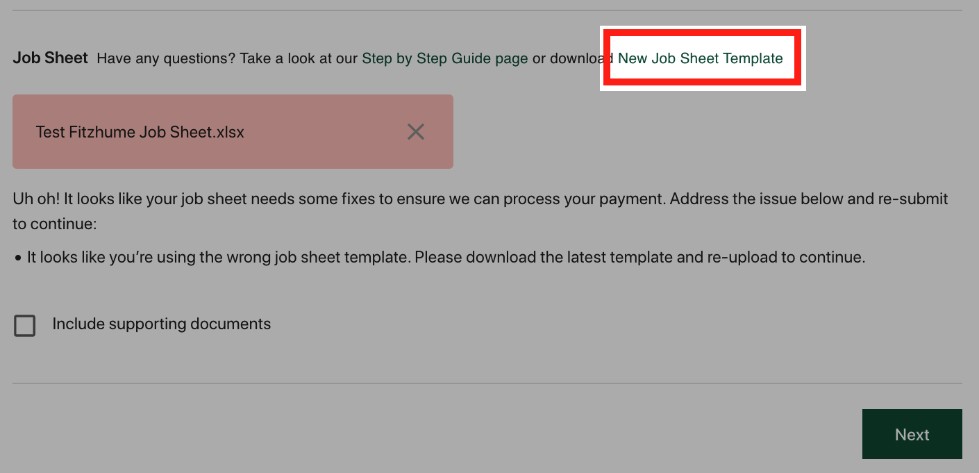 Job Sheet Troubleshooting: Wrong Job Sheet Template – RigUp
