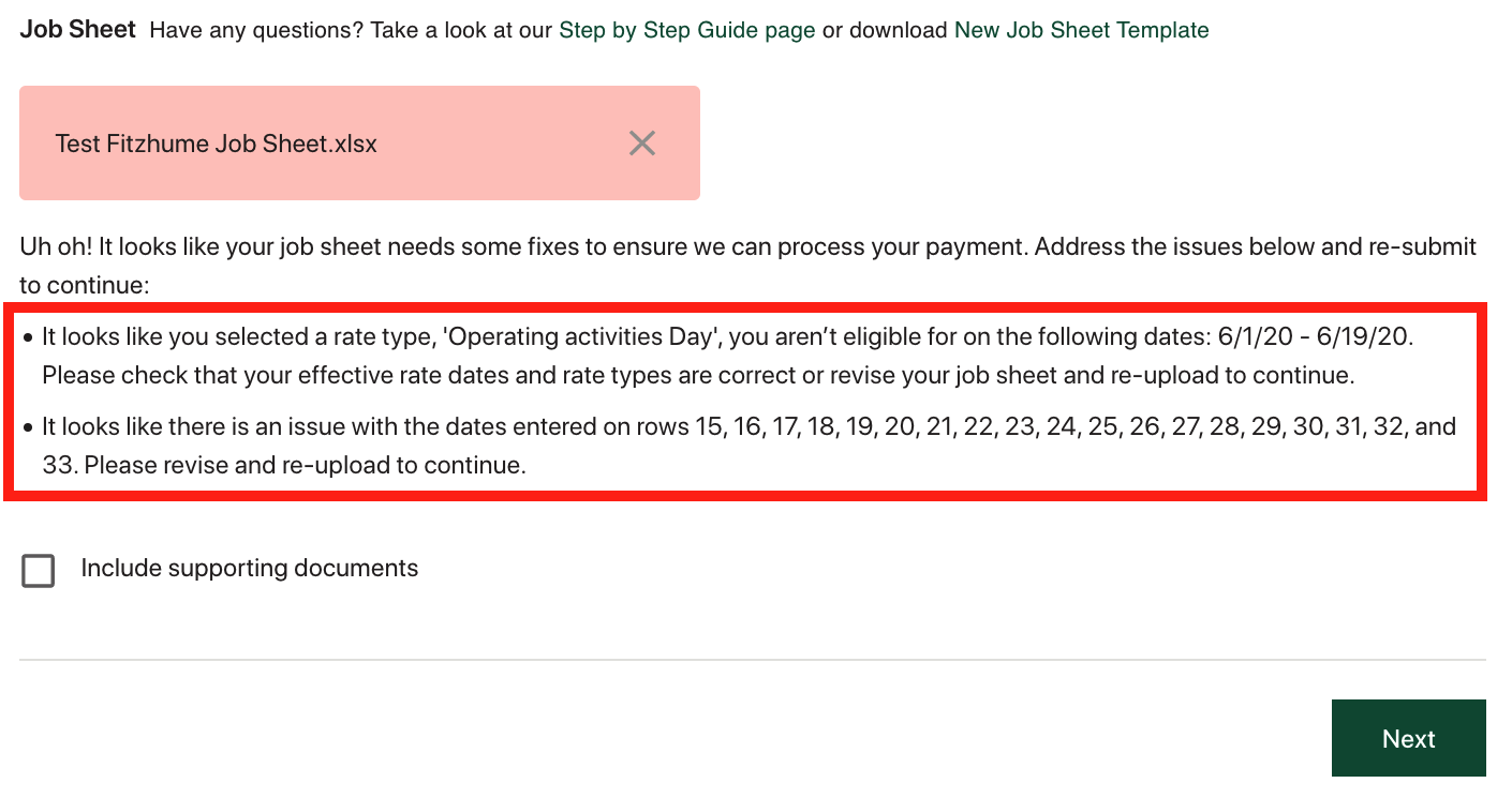 Job Sheet Troubleshooting: Issue with Date Entered – RigUp